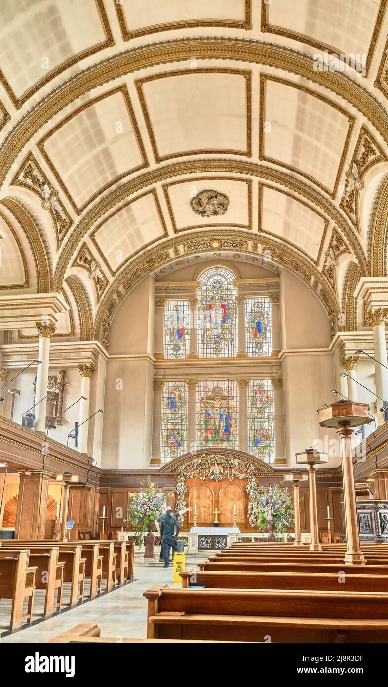 Interior of St James's christian church, Piccadilly, London, England ...