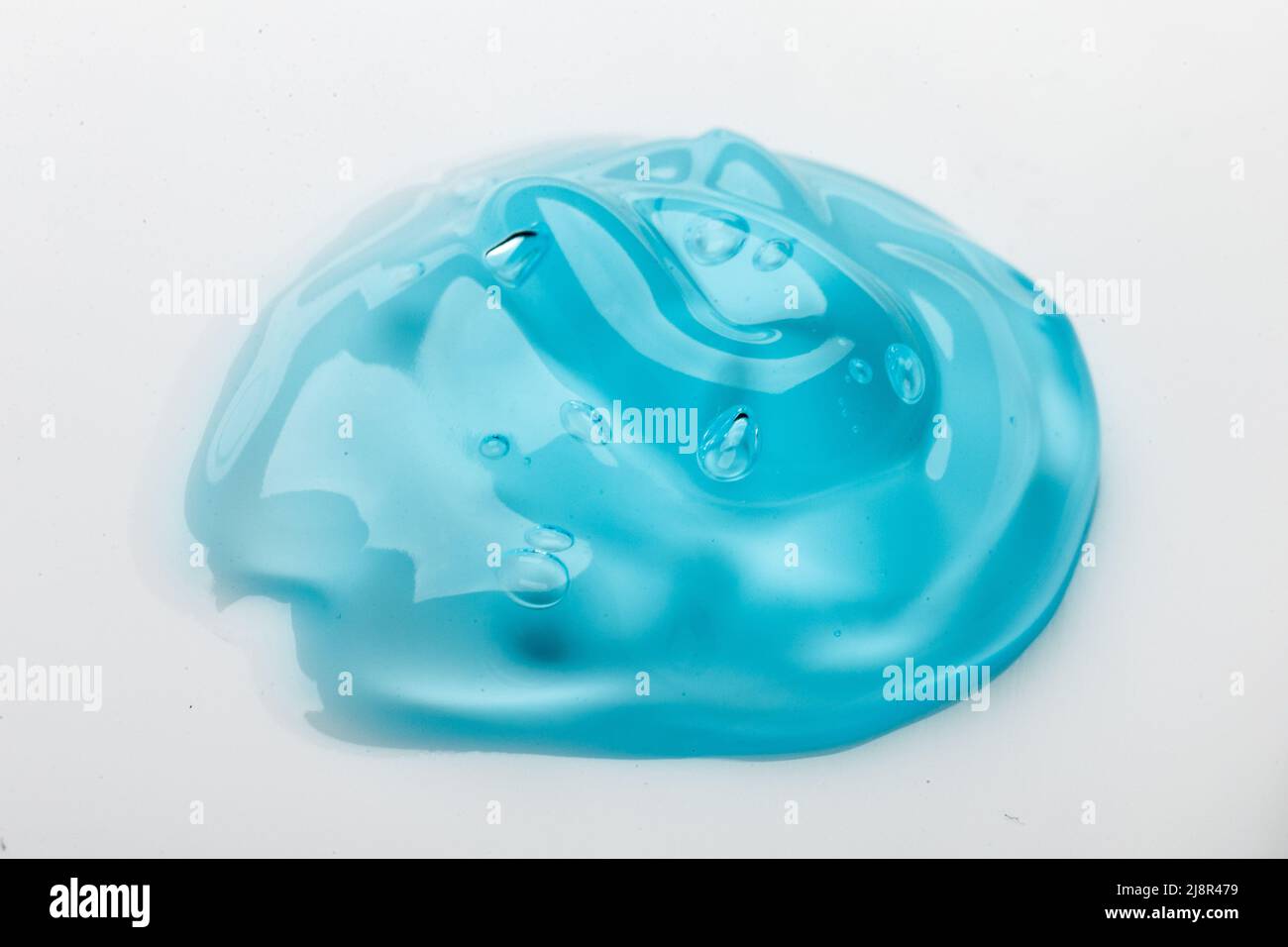 Cream gel transparent cosmetic sample texture with bubbles isolated on ...