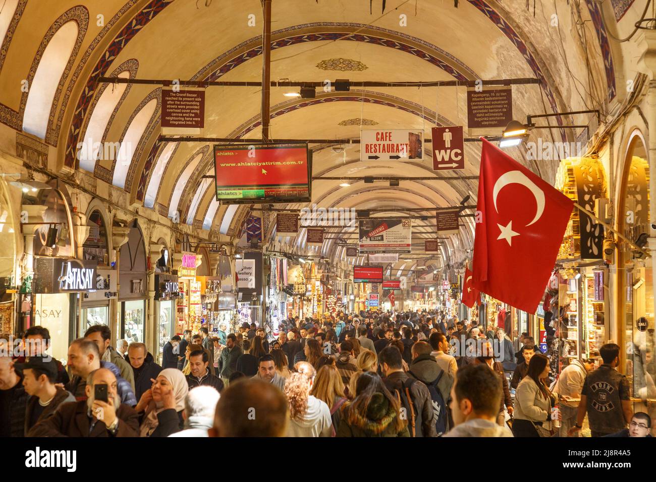 Istanbul, Turkey, 25 March 2019: Grand Bazaar in Istanbul, Turkey, one ...