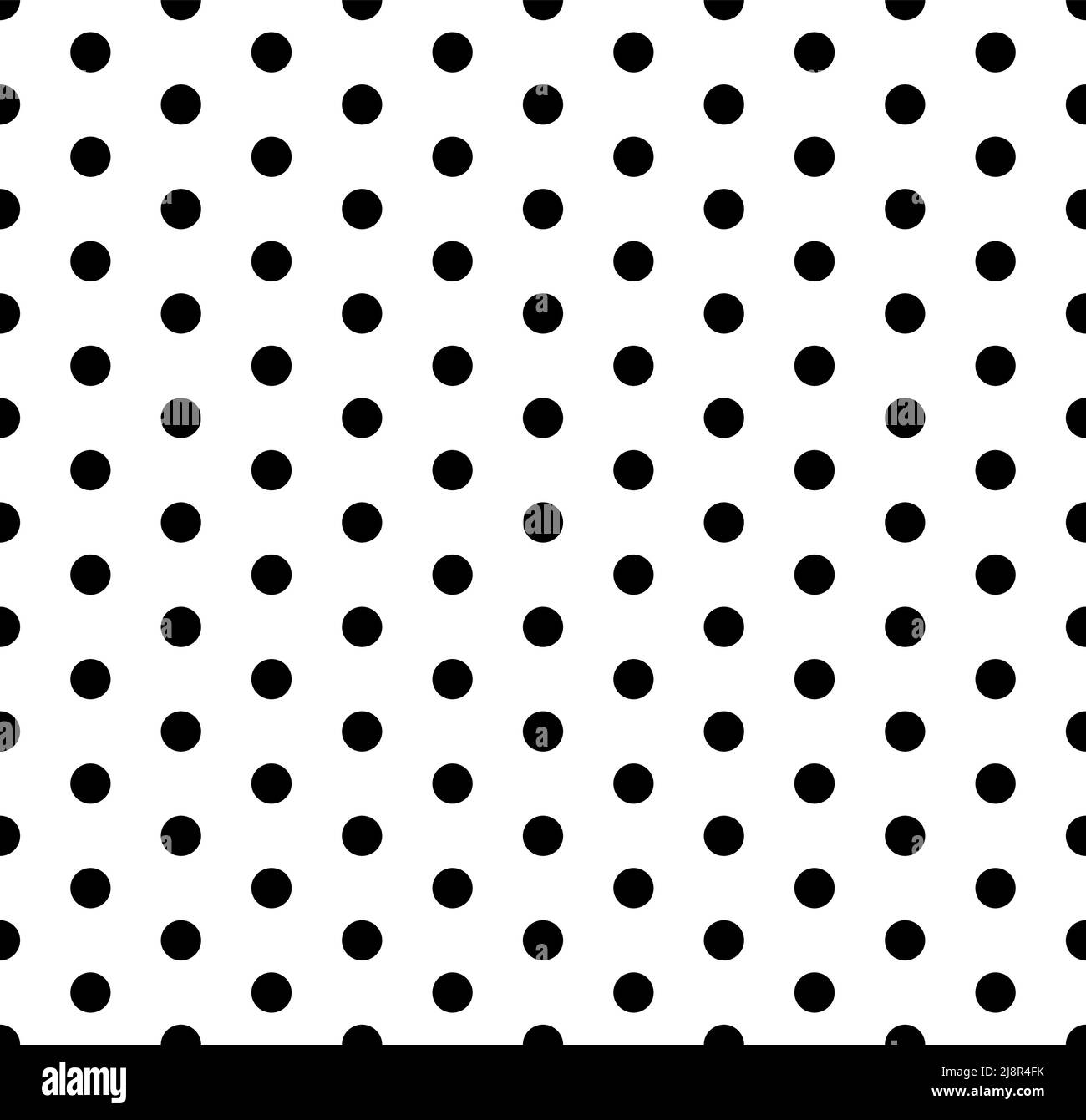 Seamless black polka dots pattern on white background. Polka dot fabric ...