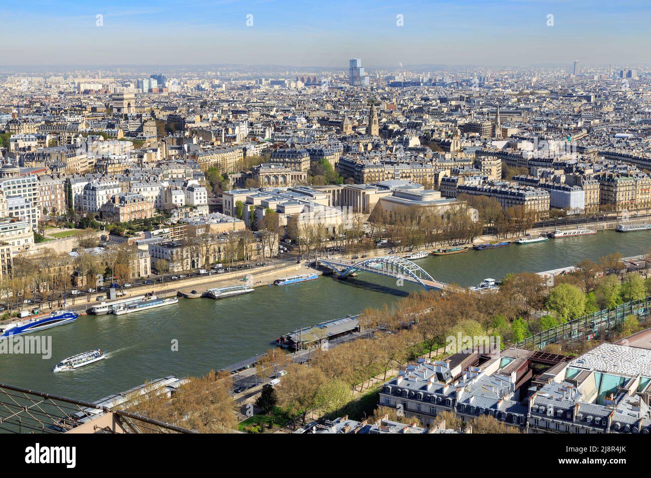 Paris, France, March 30, 2017: Aerial view of Paris from the Eiffel ...