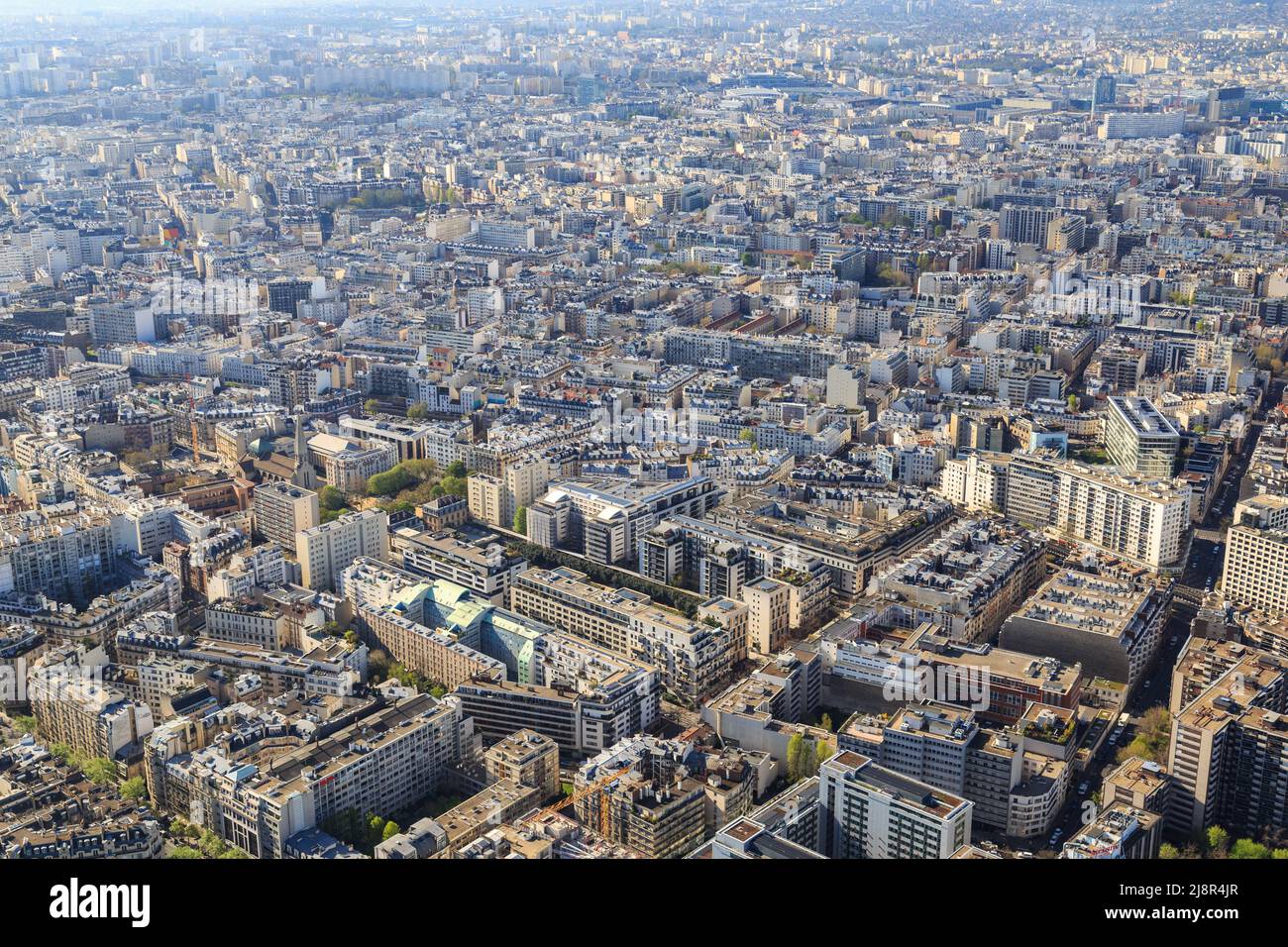 Paris, France, March 30, 2017: Aerial view of Paris from the Eiffel ...