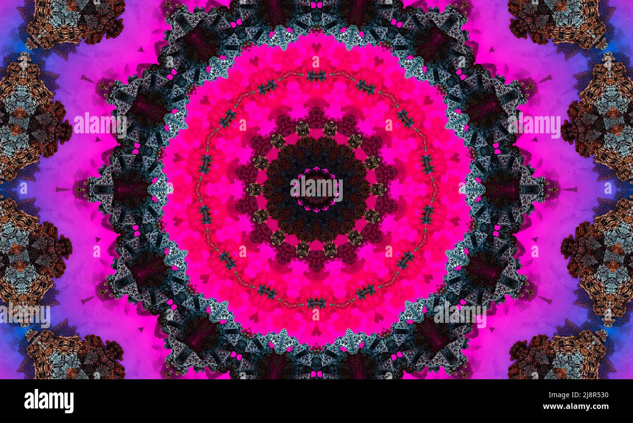 Purple Kaleidoscope in the form of an eye, abstract design that is ...