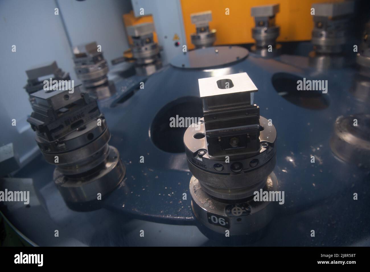 Egelsbach, Germany. 04th May, 2022. Pneumatic components lie in a CNC ...