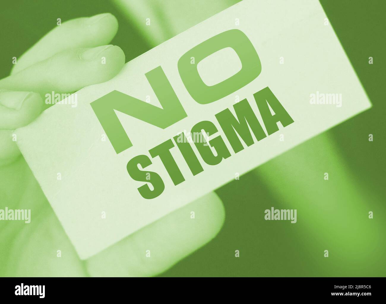 Business card expression say no stigma on businessman hand. Tolerance ...