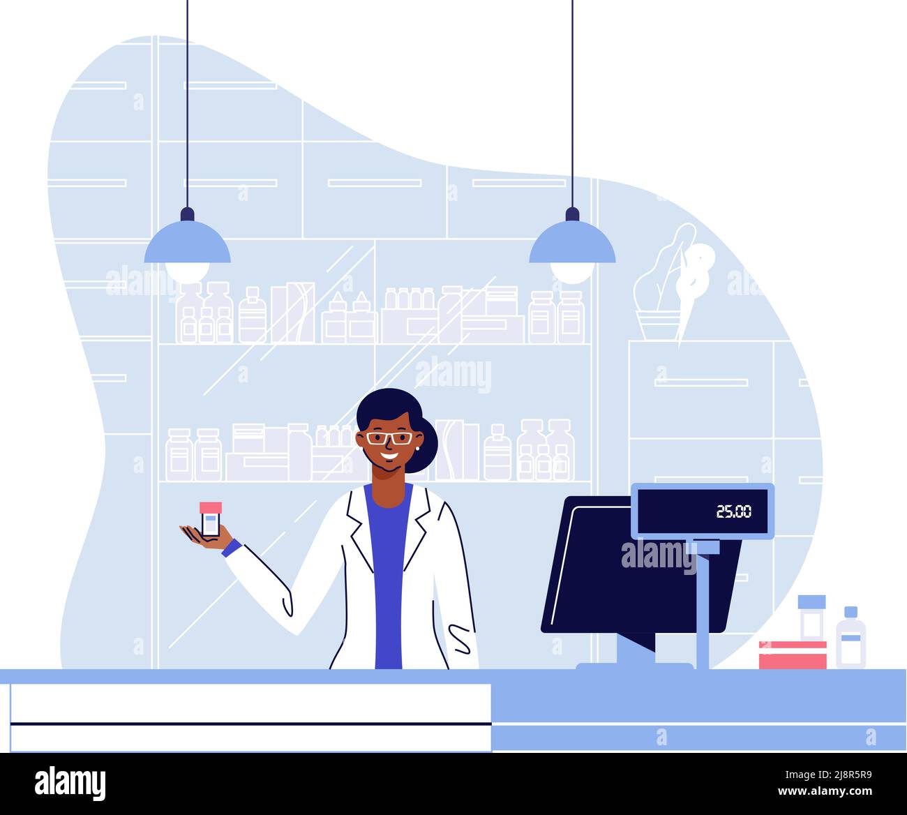 Druggist woman in medical Stock Vector Images - Alamy