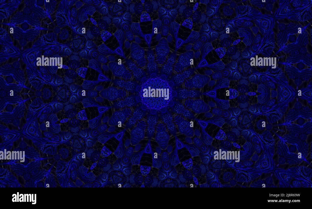 Very dark blue round shiny frame background. Technology background ...