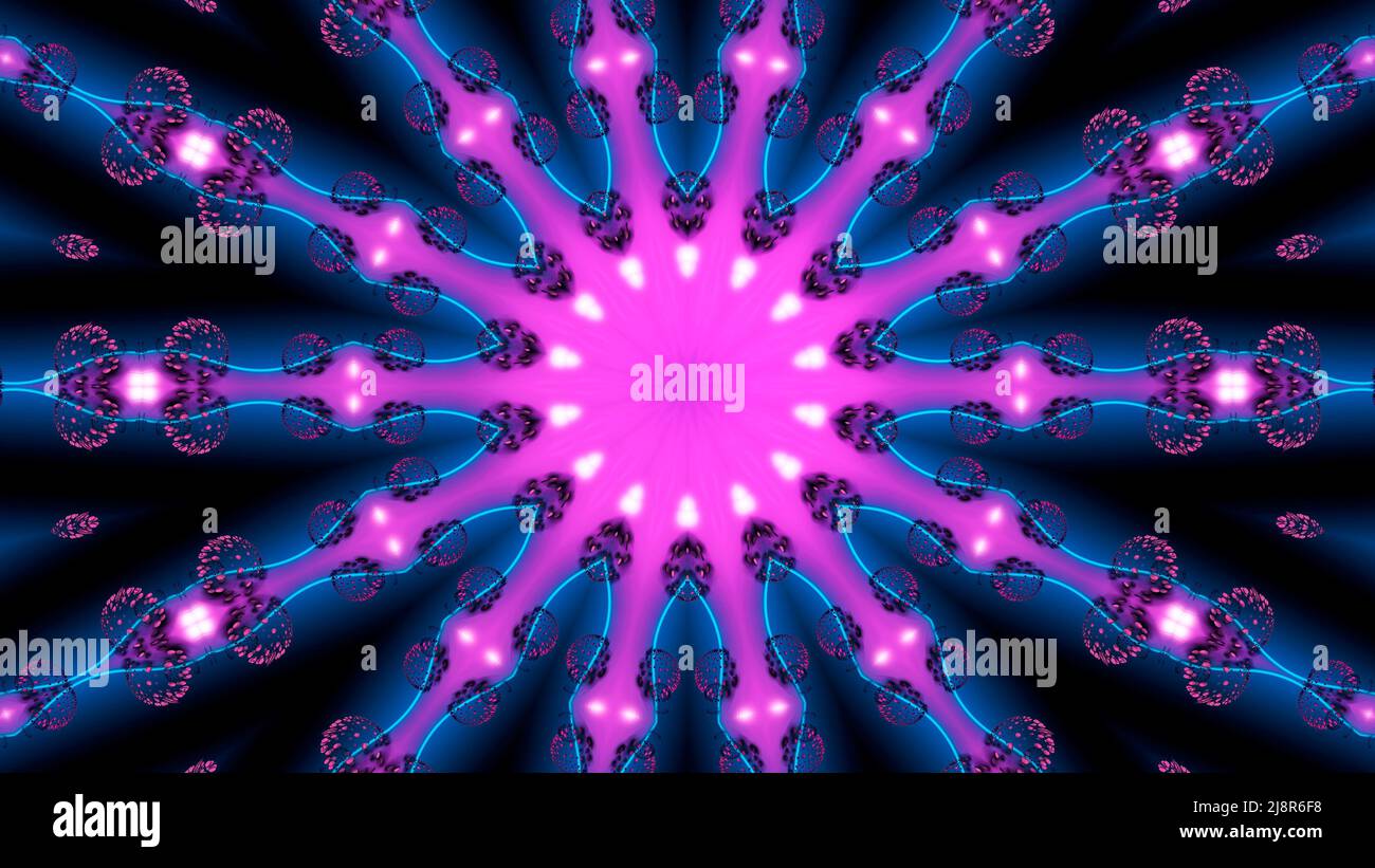 Purple Fractal of the blue lines with the background seance Stock Photo ...