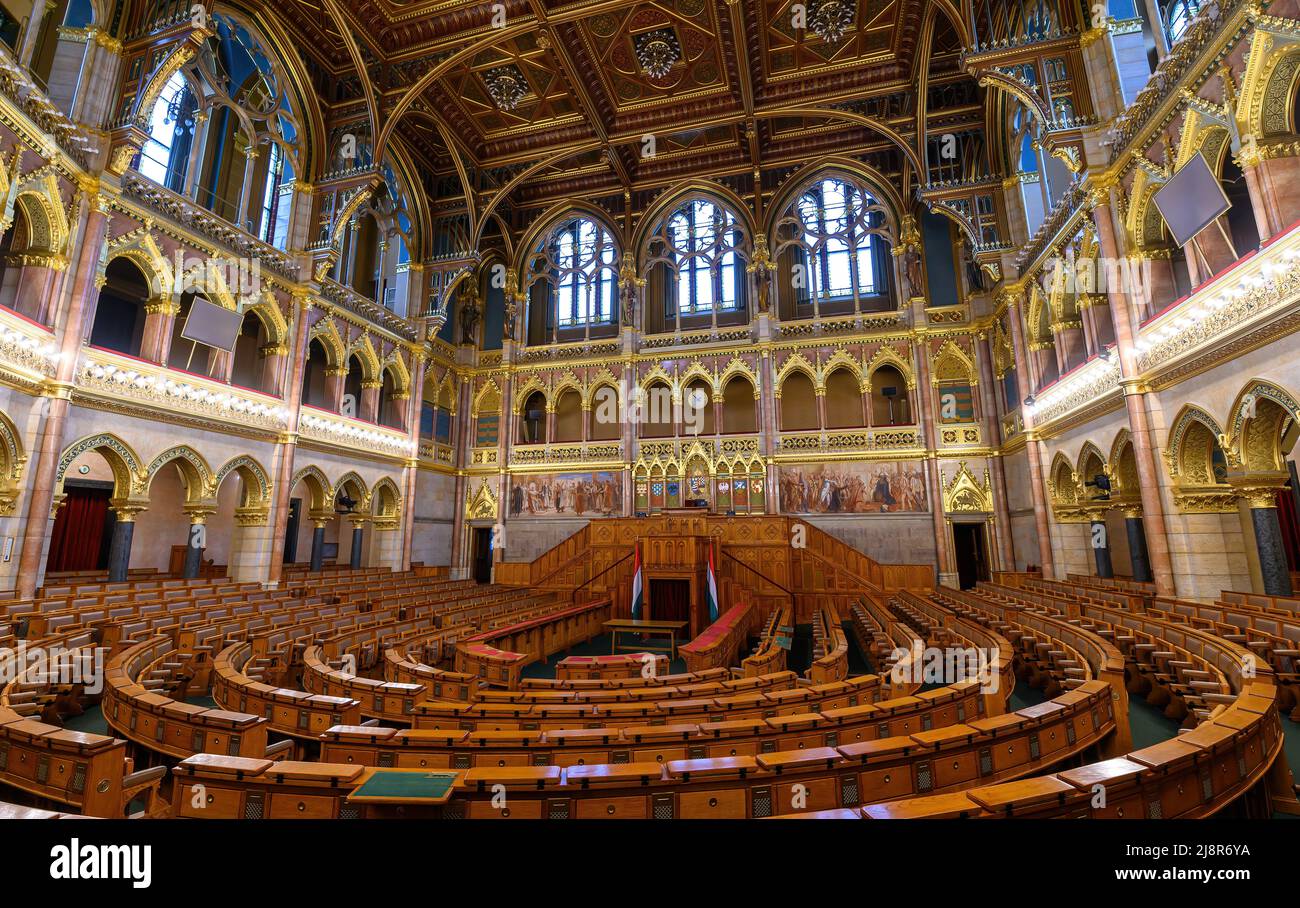 Budapest, Hungary. Interior of the Hungarian Parliament building Stock ...