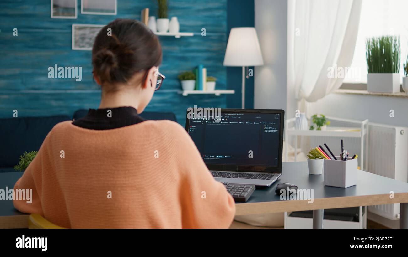 Female coder programming analytics report hi-res stock photography and ...