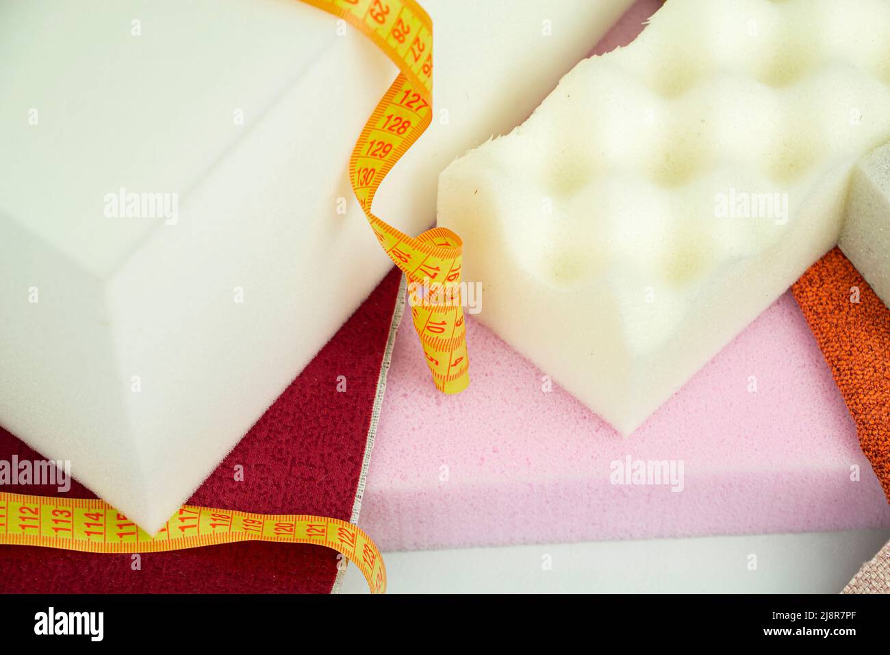 a piece of foam rubber of different sizes and colors, production of ...