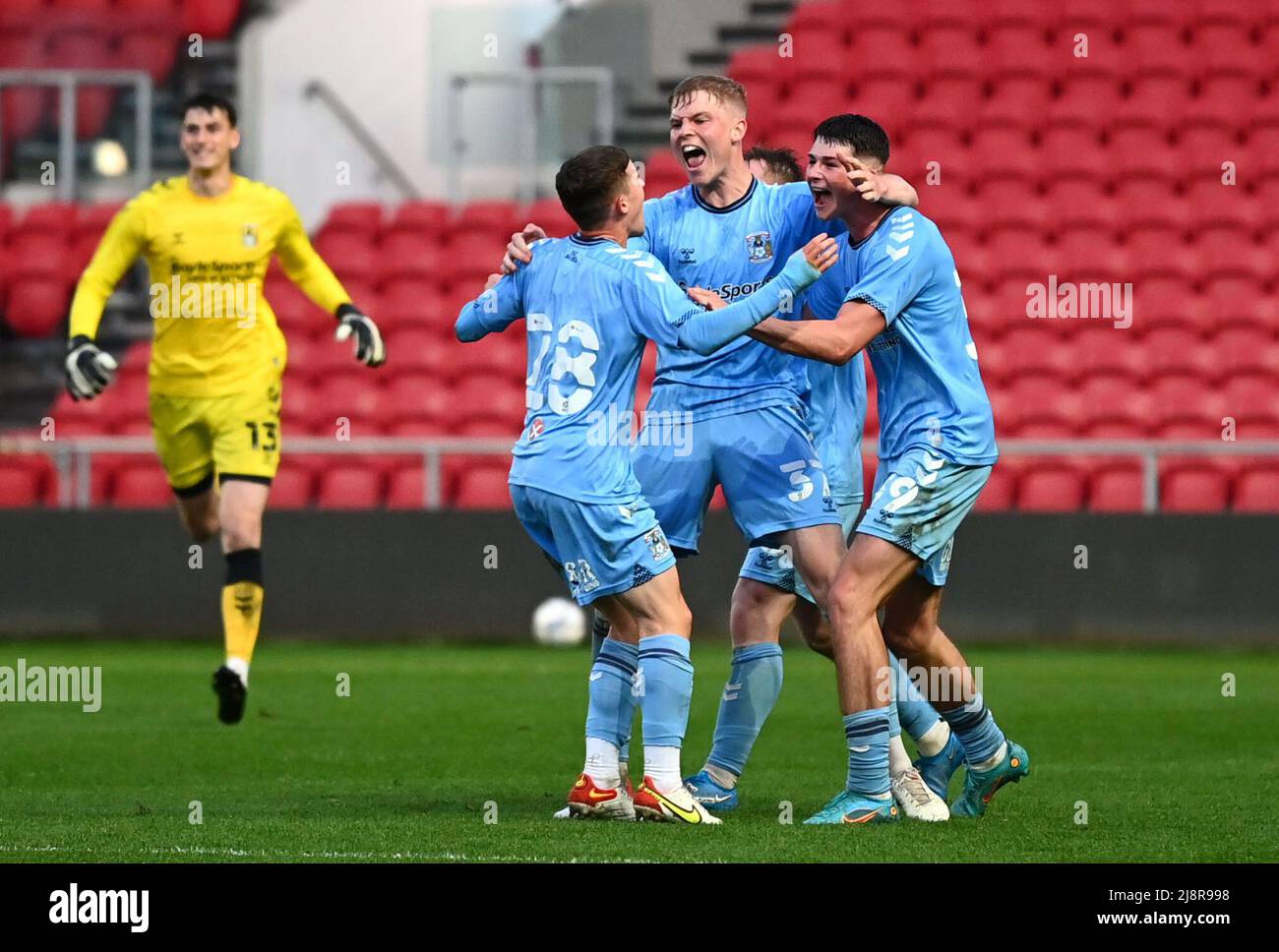 Coventry City celebrate winning the Professional Development League 2 ...
