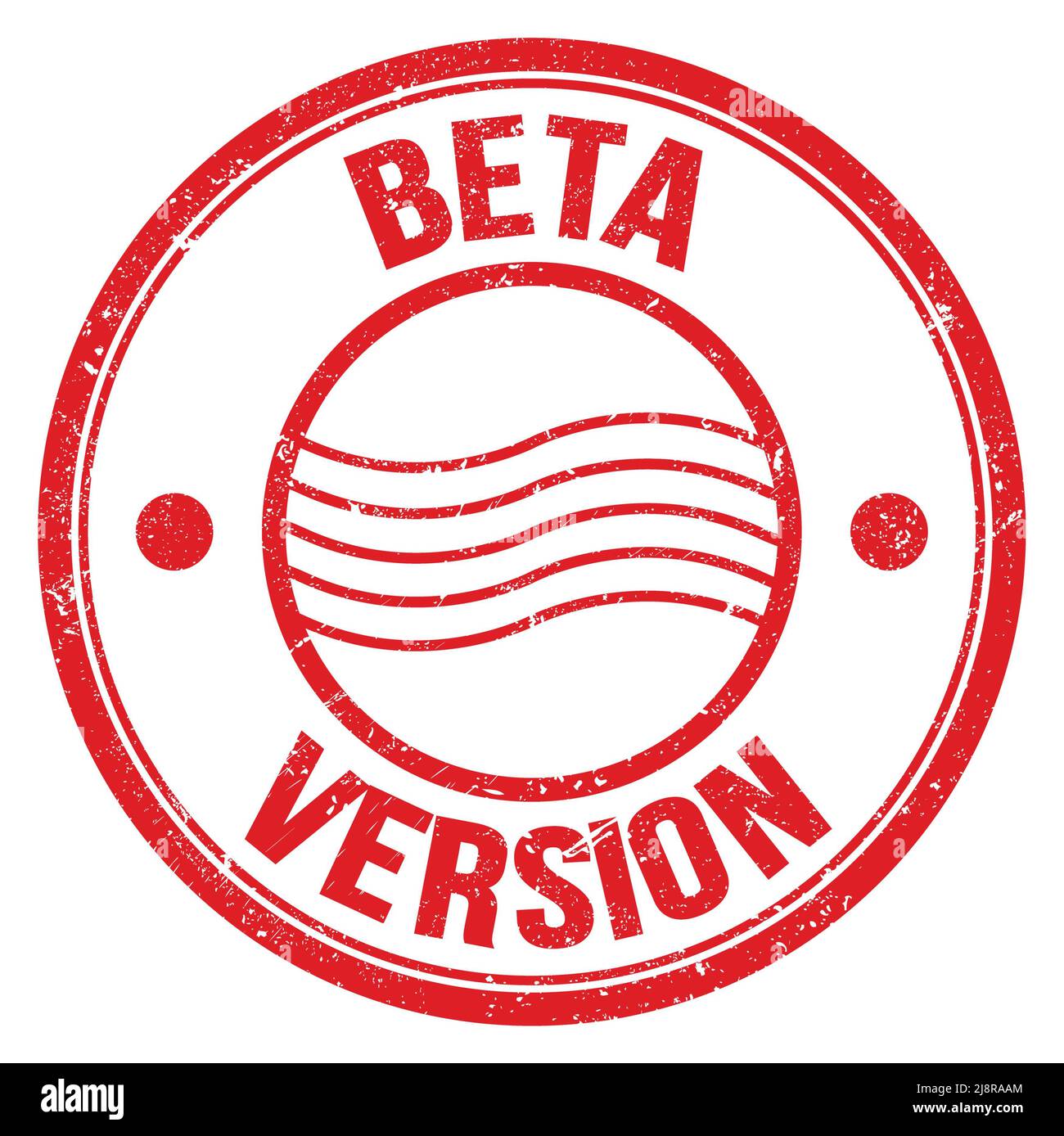 BETA VERSION text written on red round postal stamp sign Stock Photo ...