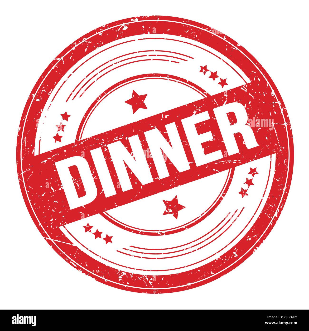 DINNER text on red round grungy texture stamp Stock Photo - Alamy