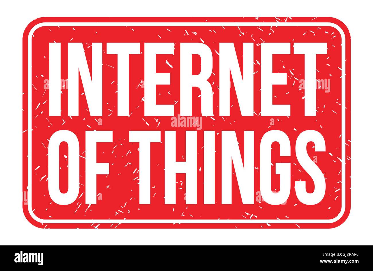 INTERNET OF THINGS, words written on red rectangle stamp sign Stock ...