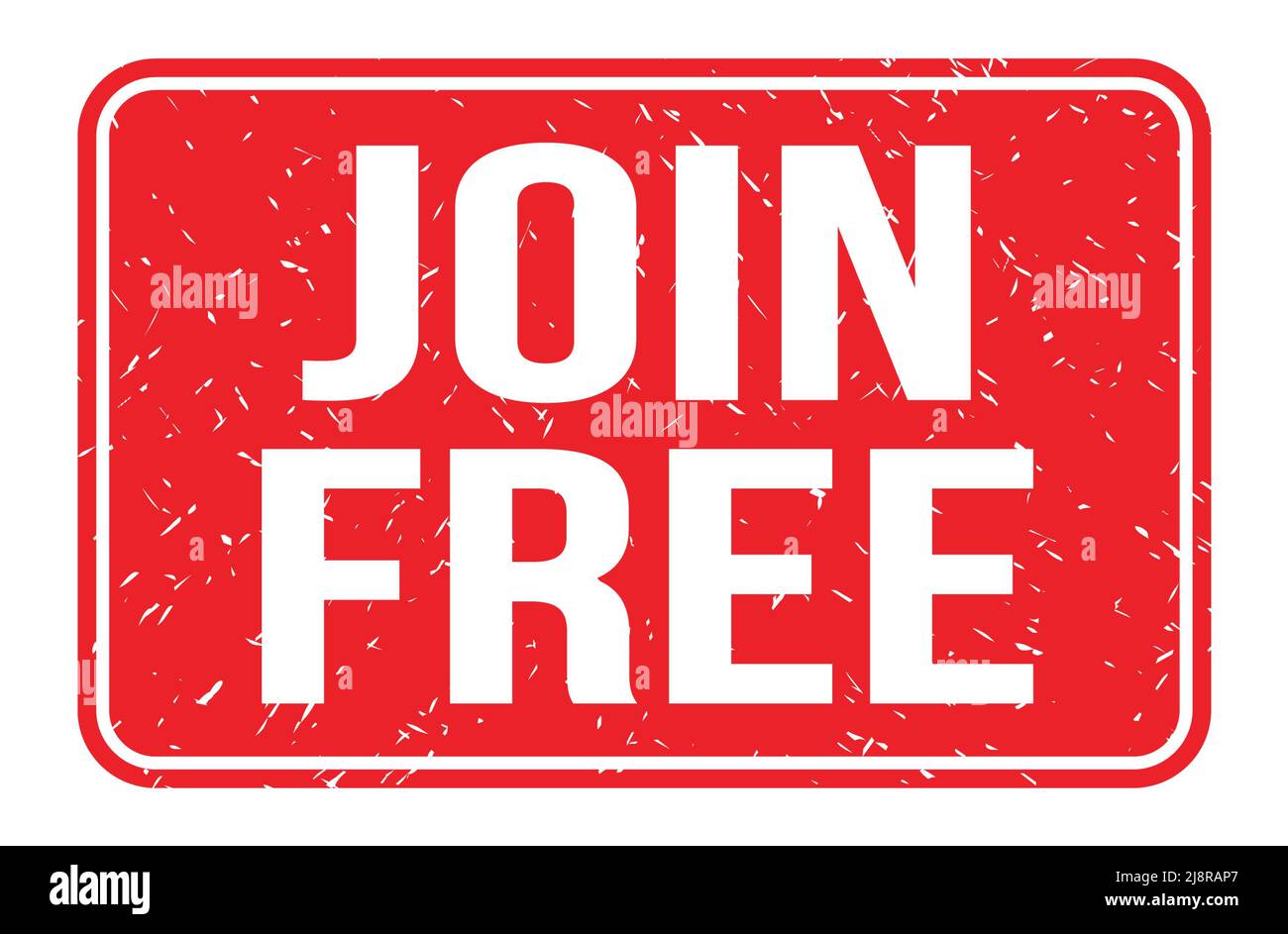 JOIN FREE, words written on red rectangle stamp sign Stock Photo - Alamy