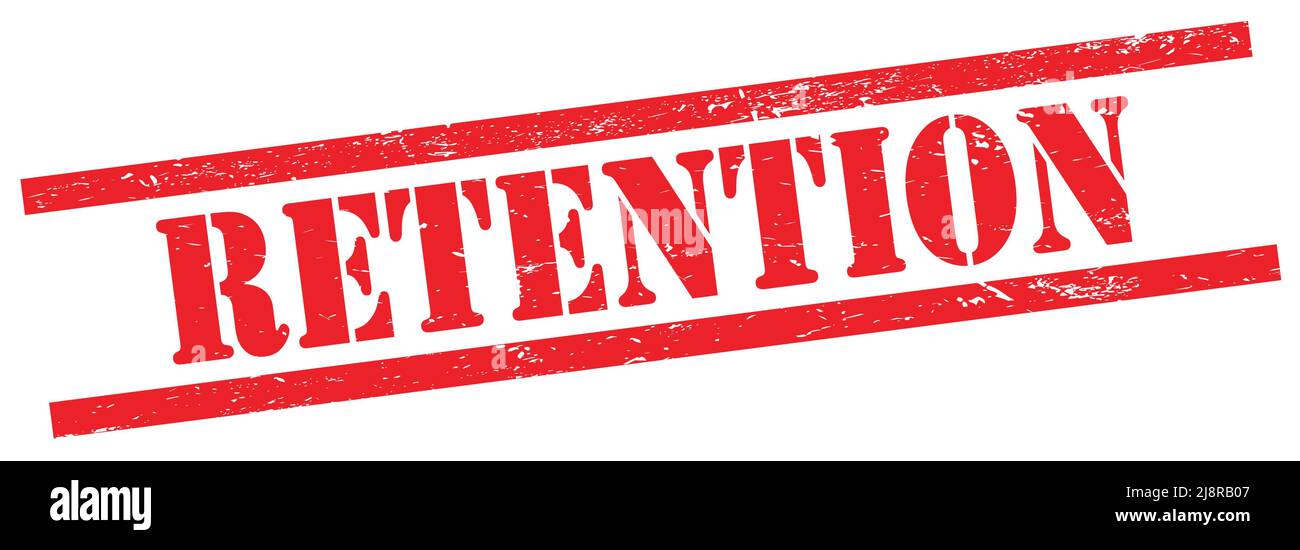 RETENTION text on red grungy rectangle vintage stamp Stock Photo - Alamy