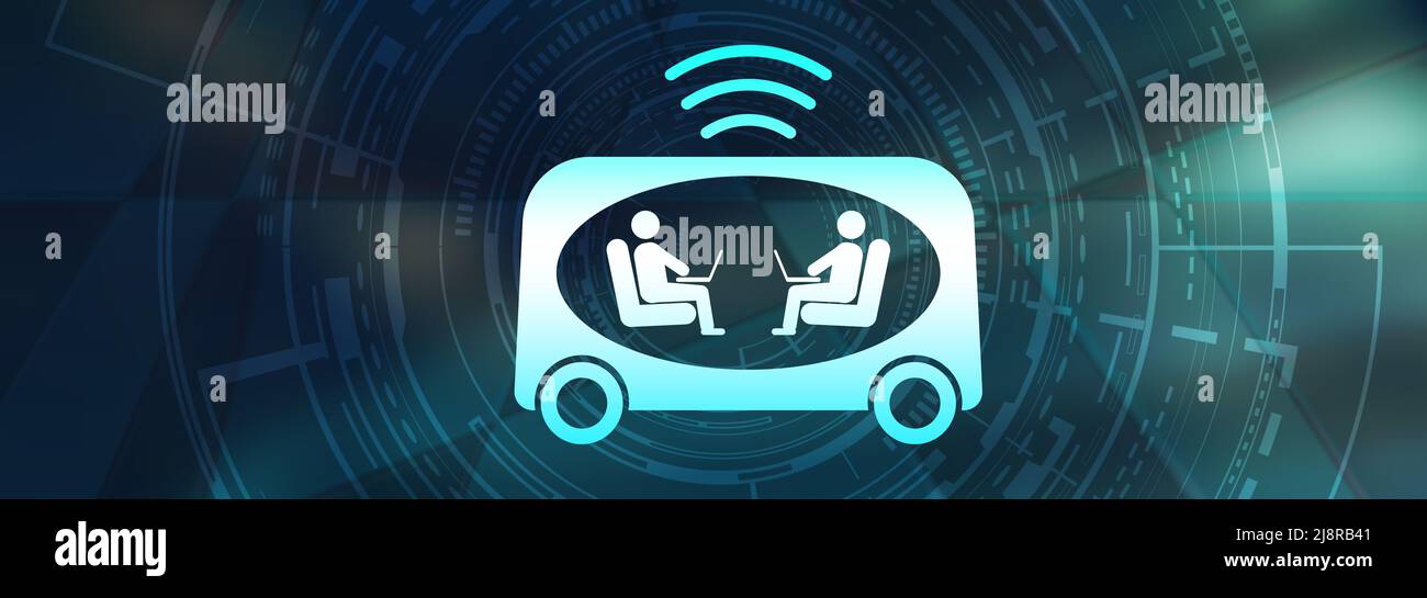 Illustration of a self-driving car concept Stock Photo - Alamy