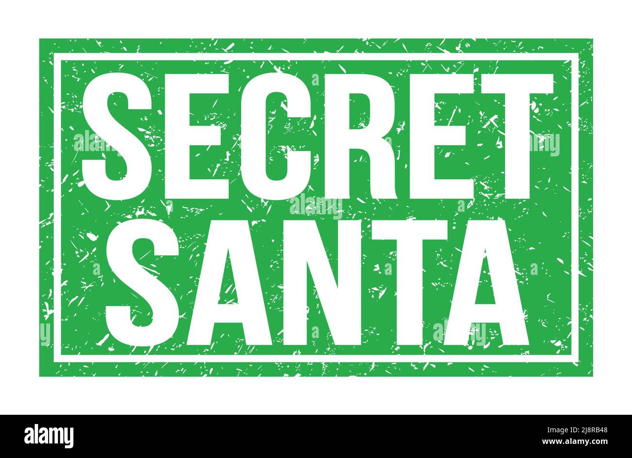 SECRET SANTA, words written on green rectangle stamp sign Stock Photo ...