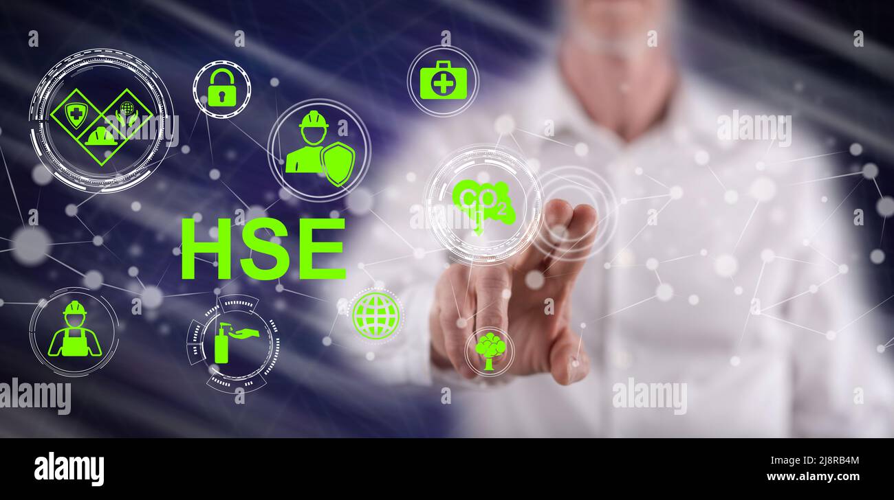 Man touching a hse concept on a touch screen with his finger Stock ...