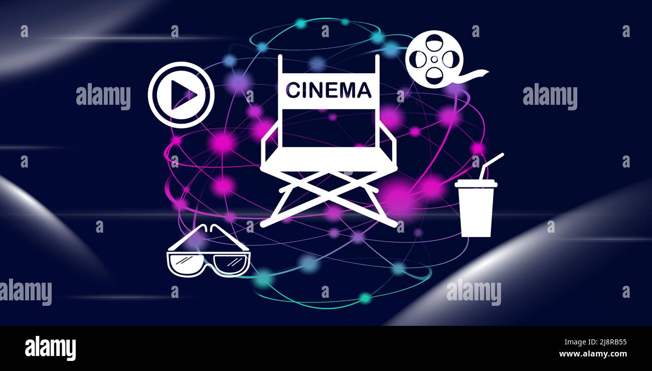 Illustration of a cinema concept Stock Photo - Alamy