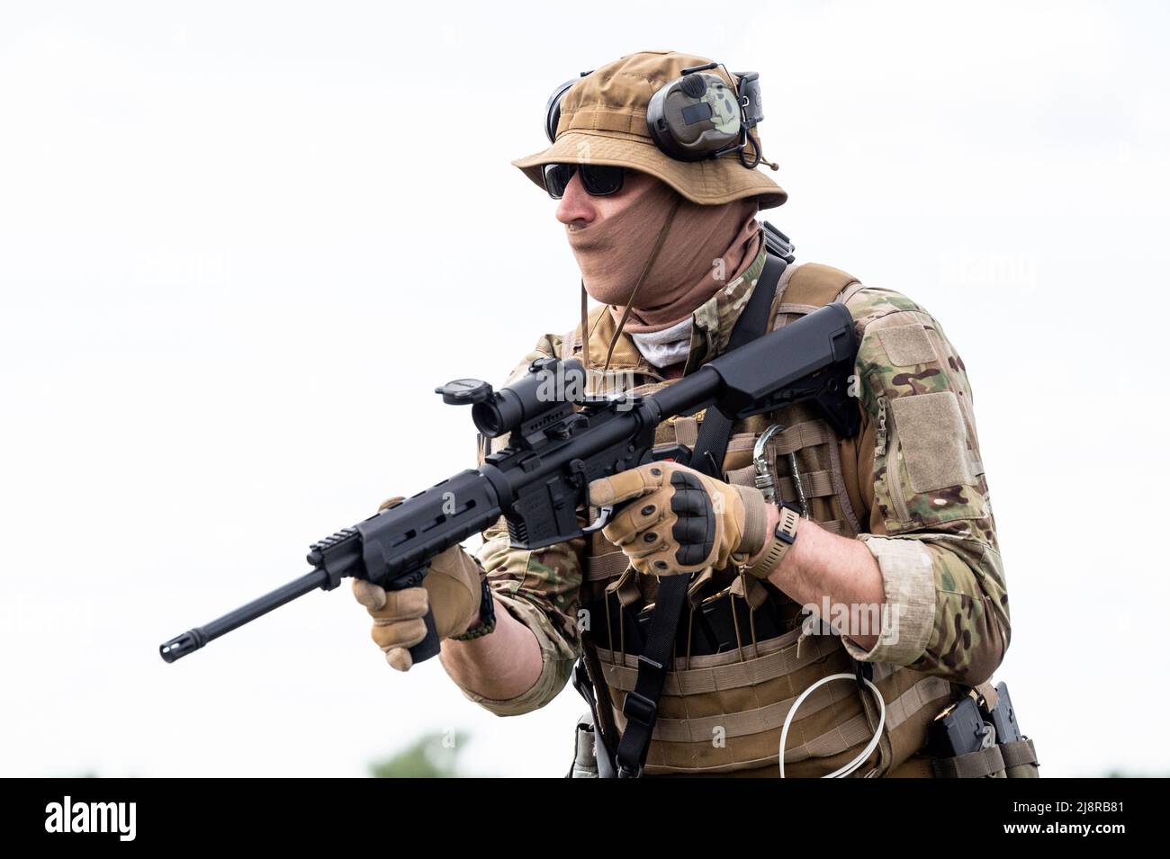 Civilian volunteer training to enter the Ukrainian army. (Photo by ...