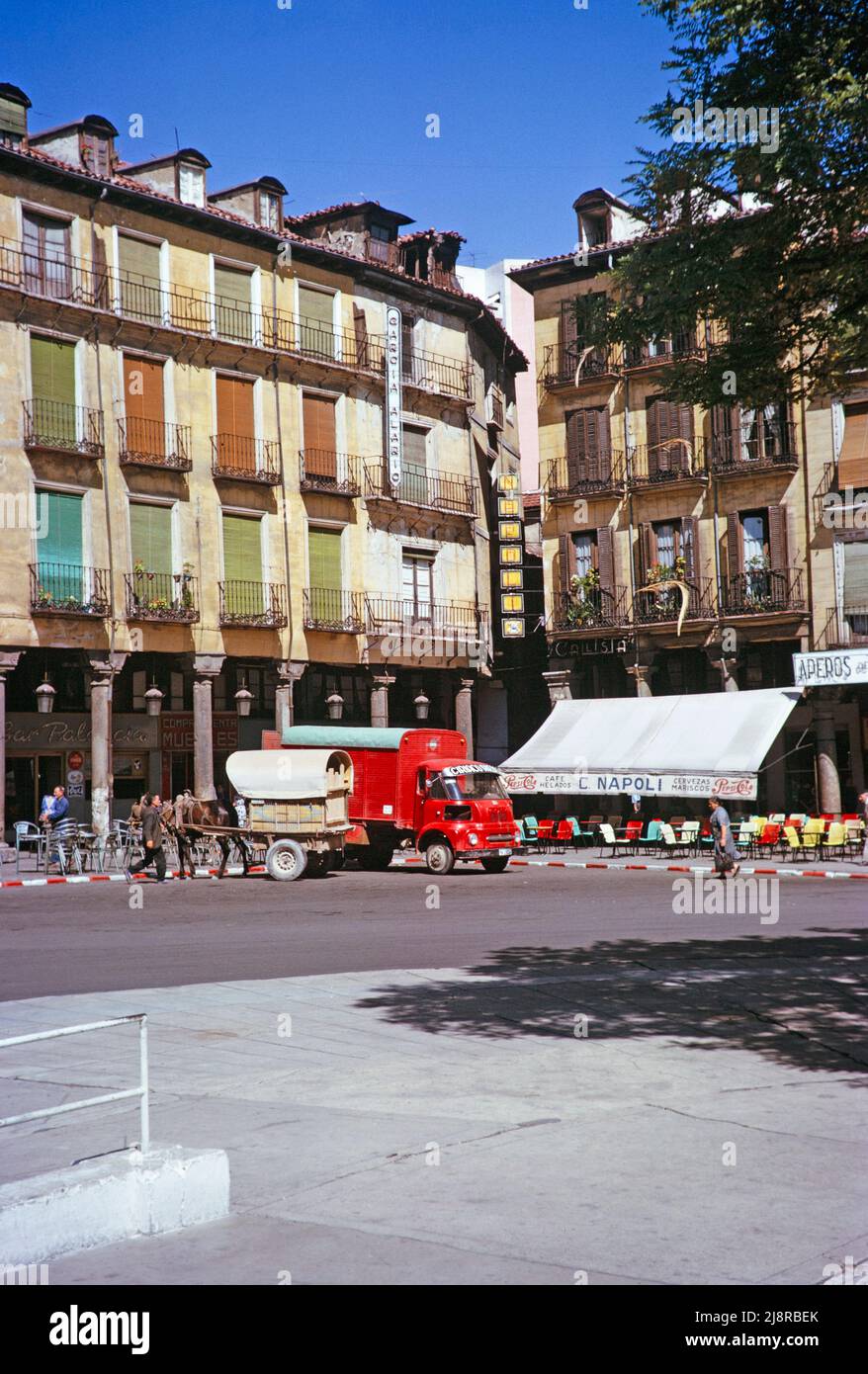 Plaza Mayor square, Cafe Napoli, Valladolid, Castile and Leon, Spain ...