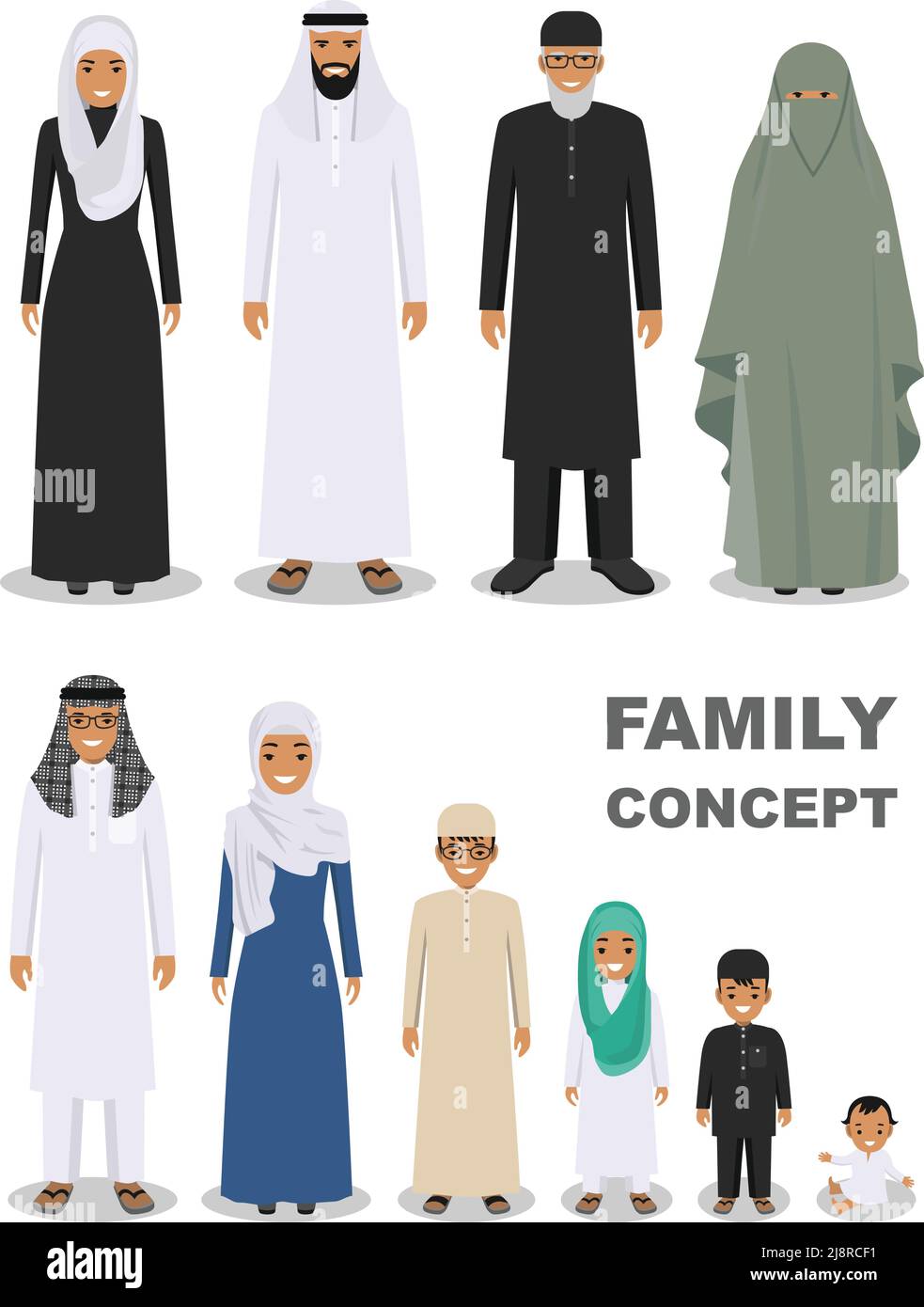 All age group of arab man family. Generations man. Stages of ...