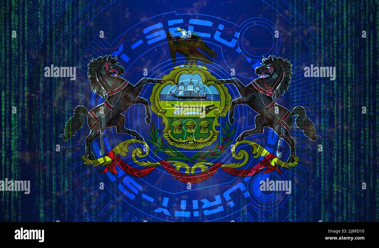 National cyber Security of Pennsylvania state, USA on digital ...