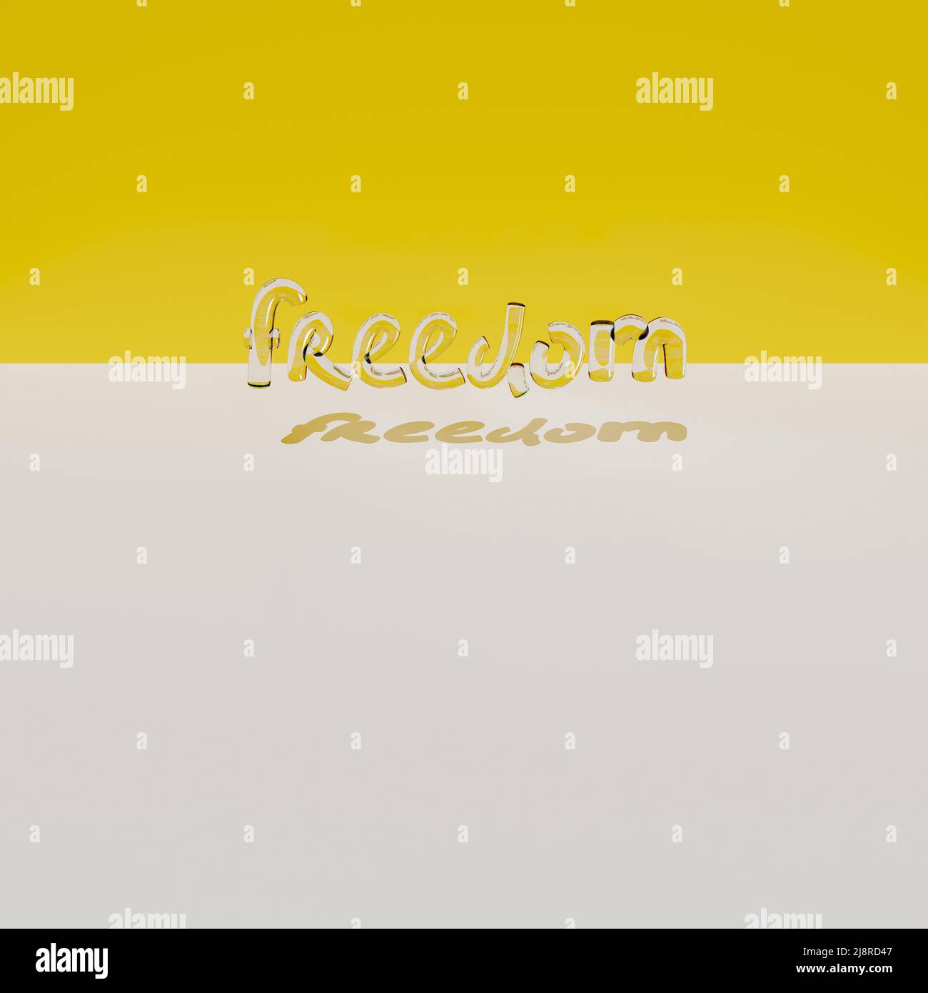 3d render, 3d illustration. Fragile glass or crystal word freedom Stock ...