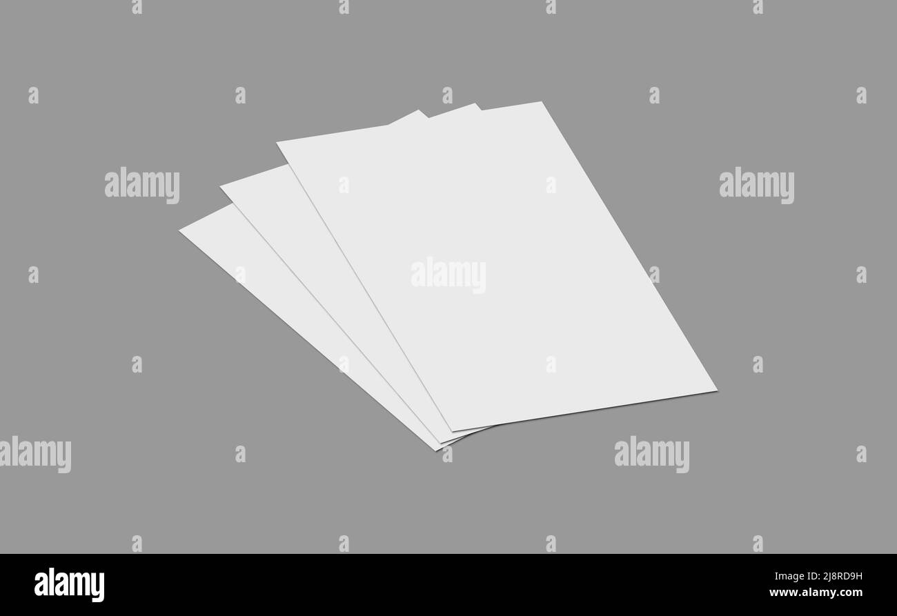 Blank empty paper 3d view realistic vector with shadows Stock Vector ...