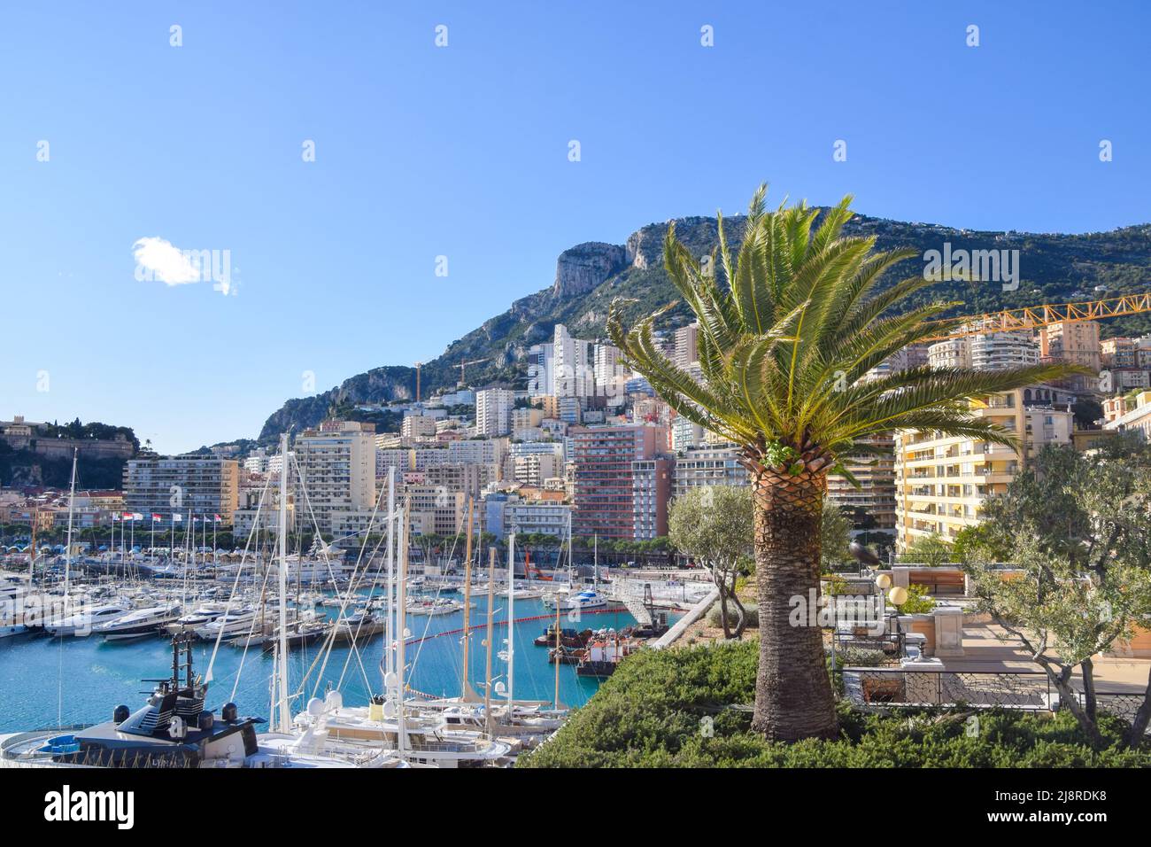 Monte Carlo, Monaco, 2019. Port Hercules and La Condamine daytime view ...