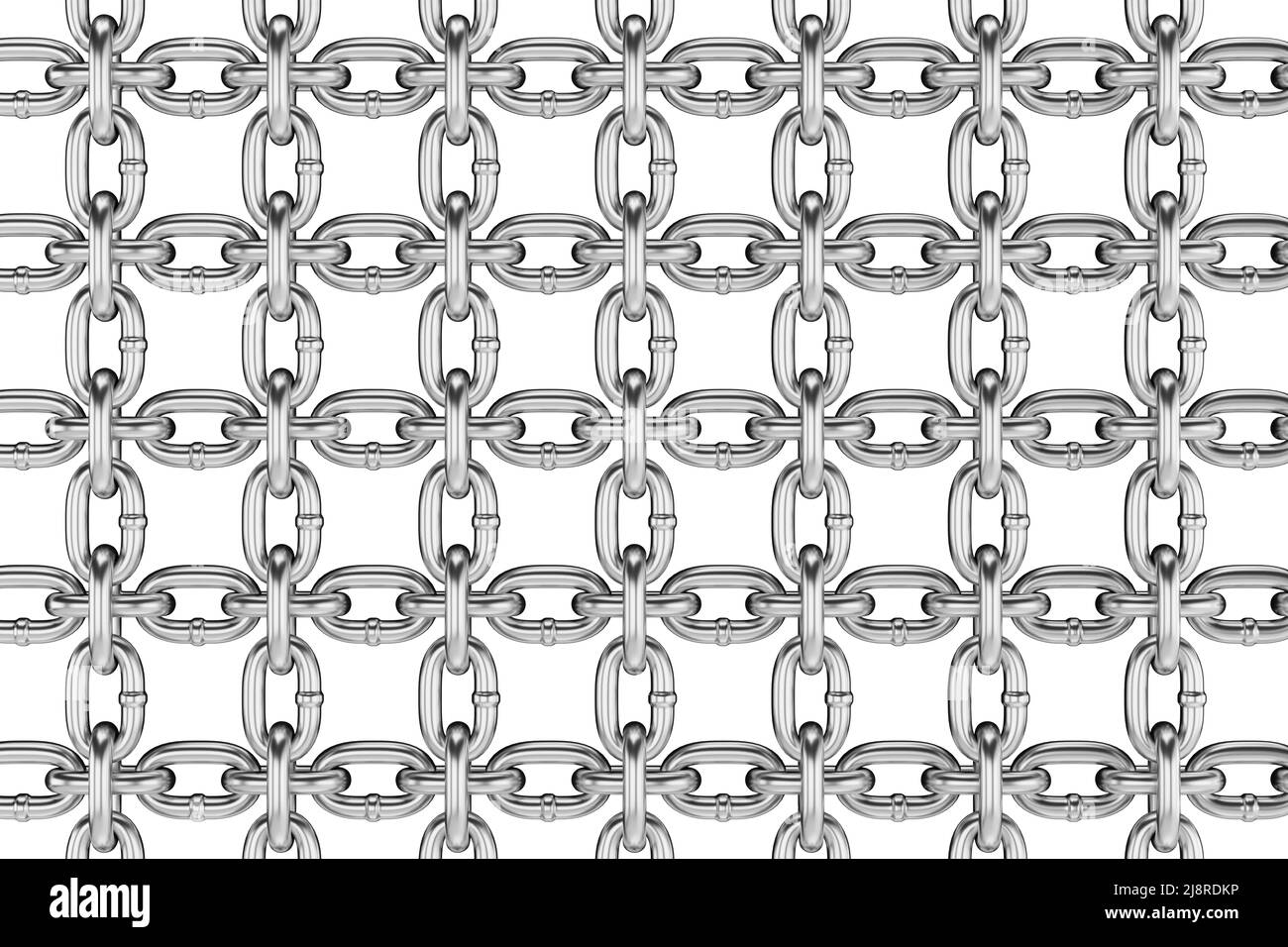 Background with silver metal chain. A common metal short-link chain. 3D ...