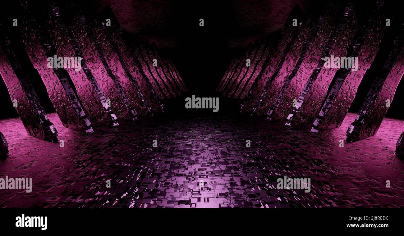 SciFi Modern Basement Underground Hall Dark Silver Gray Banner ...