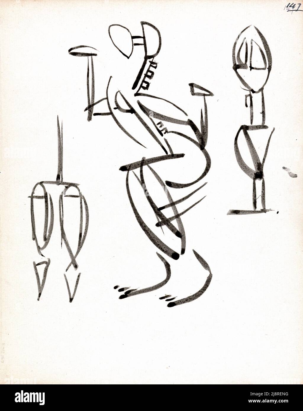 Art by Henri Gaudier-Brzeska - Three Figure Studies (1910 - 1915 Stock ...