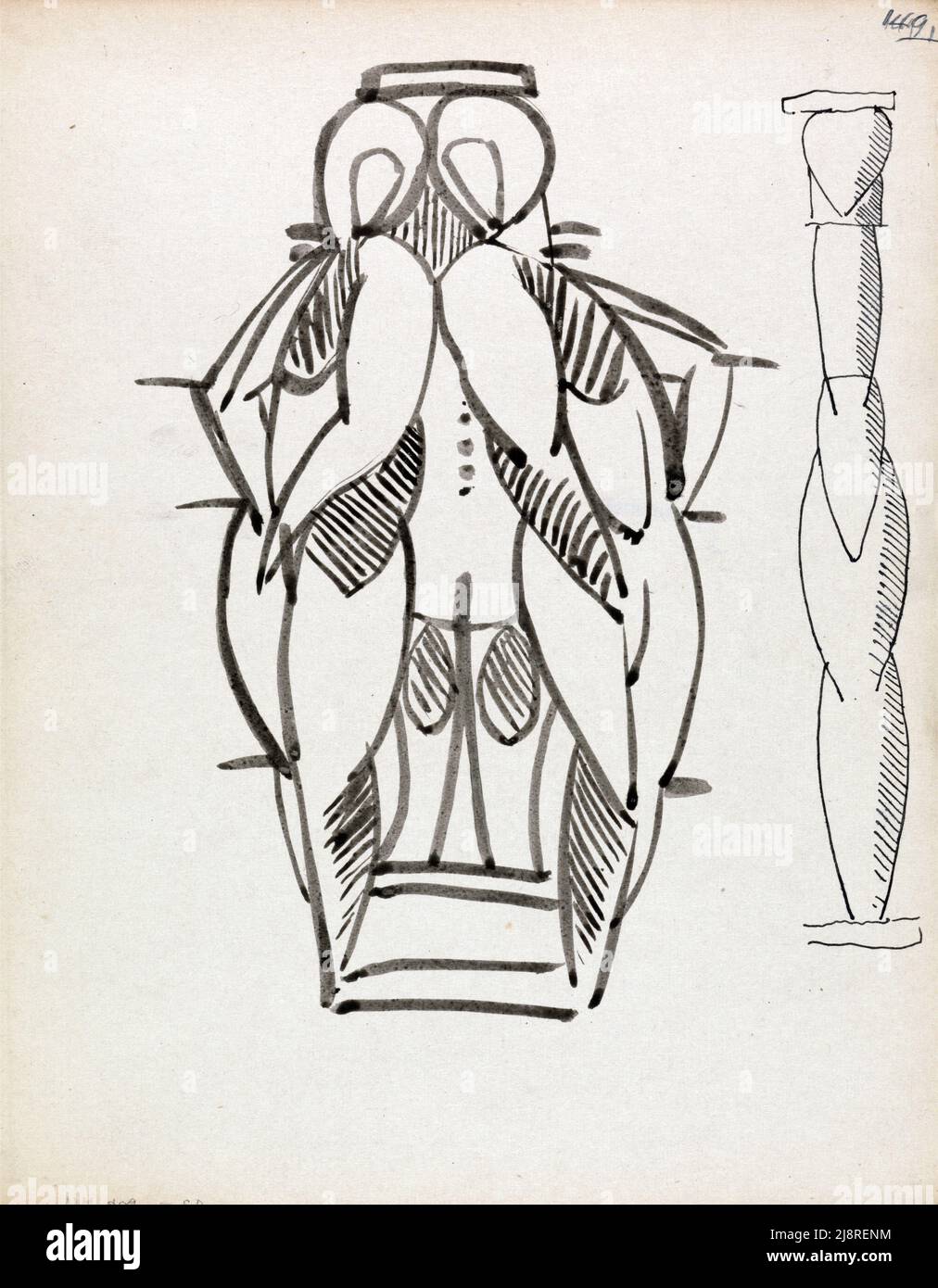 Art by Henri Gaudier-Brzeska - Two Studies for a Sculptural Column ...
