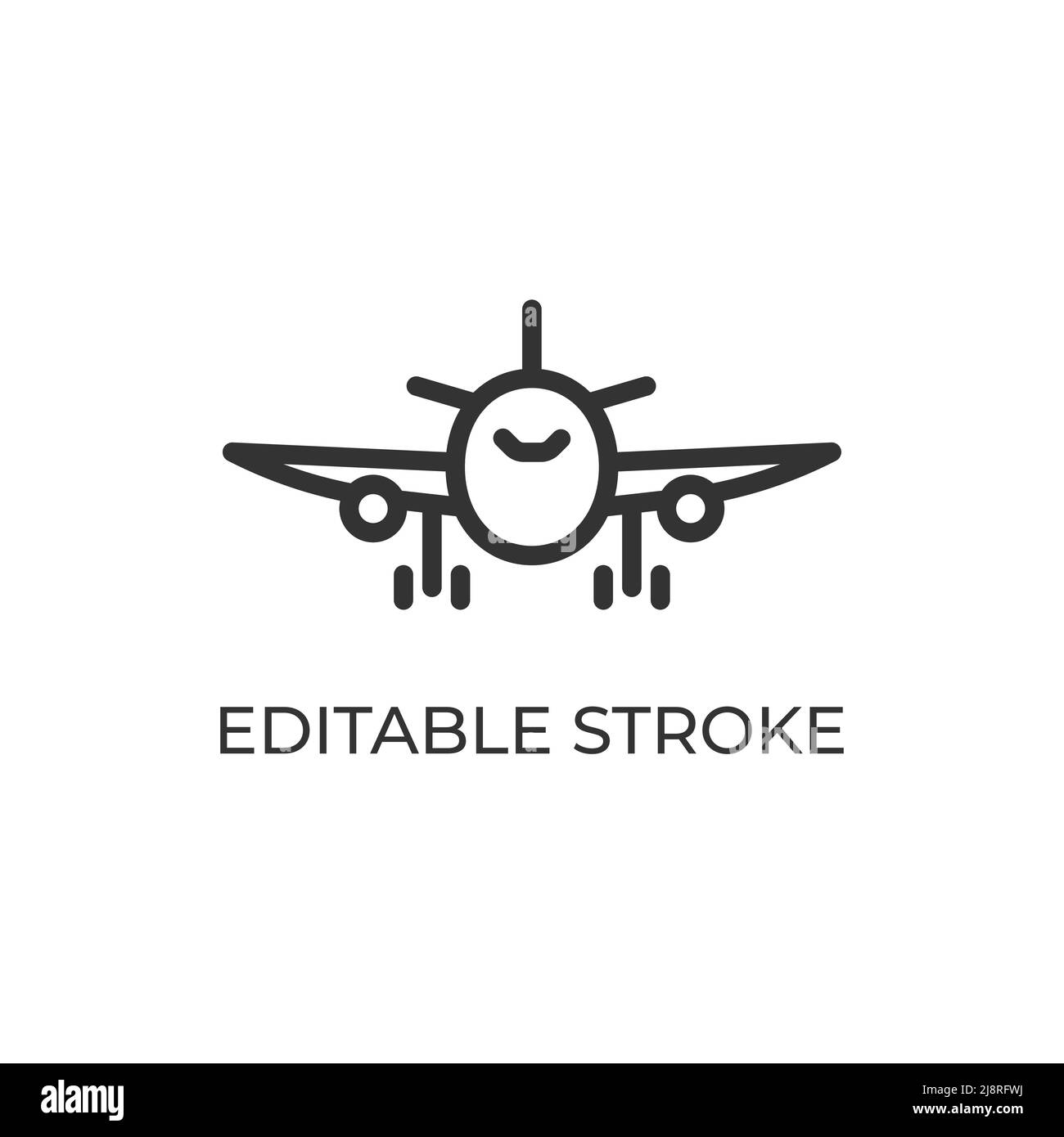 Airplane front view line icon. Air transport Used for movement ...