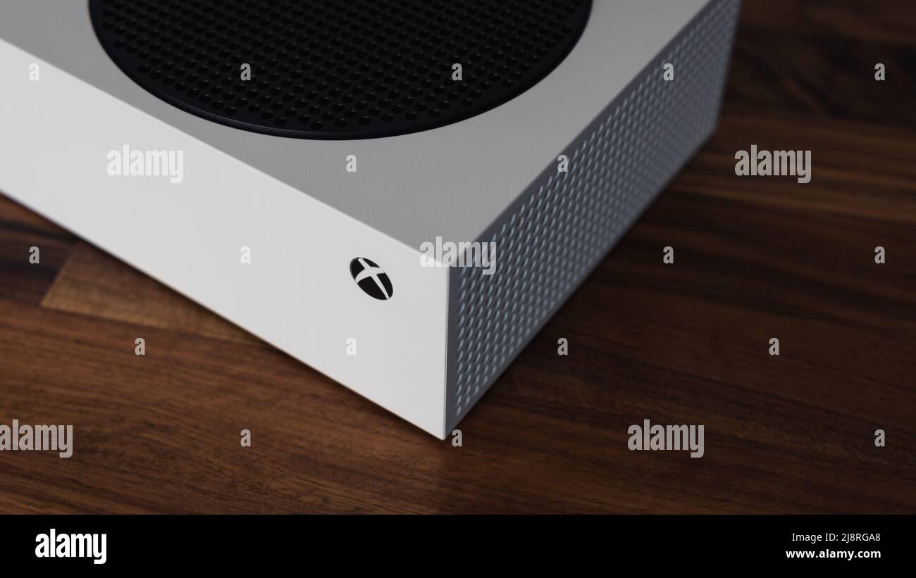 LONDON - APRIL 20, 2022: Xbox Series S games console with white gaming ...