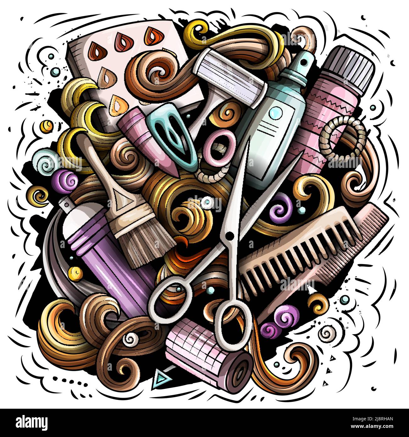 Hair Salon cartoon vector illustration Stock Vector Image & Art - Alamy
