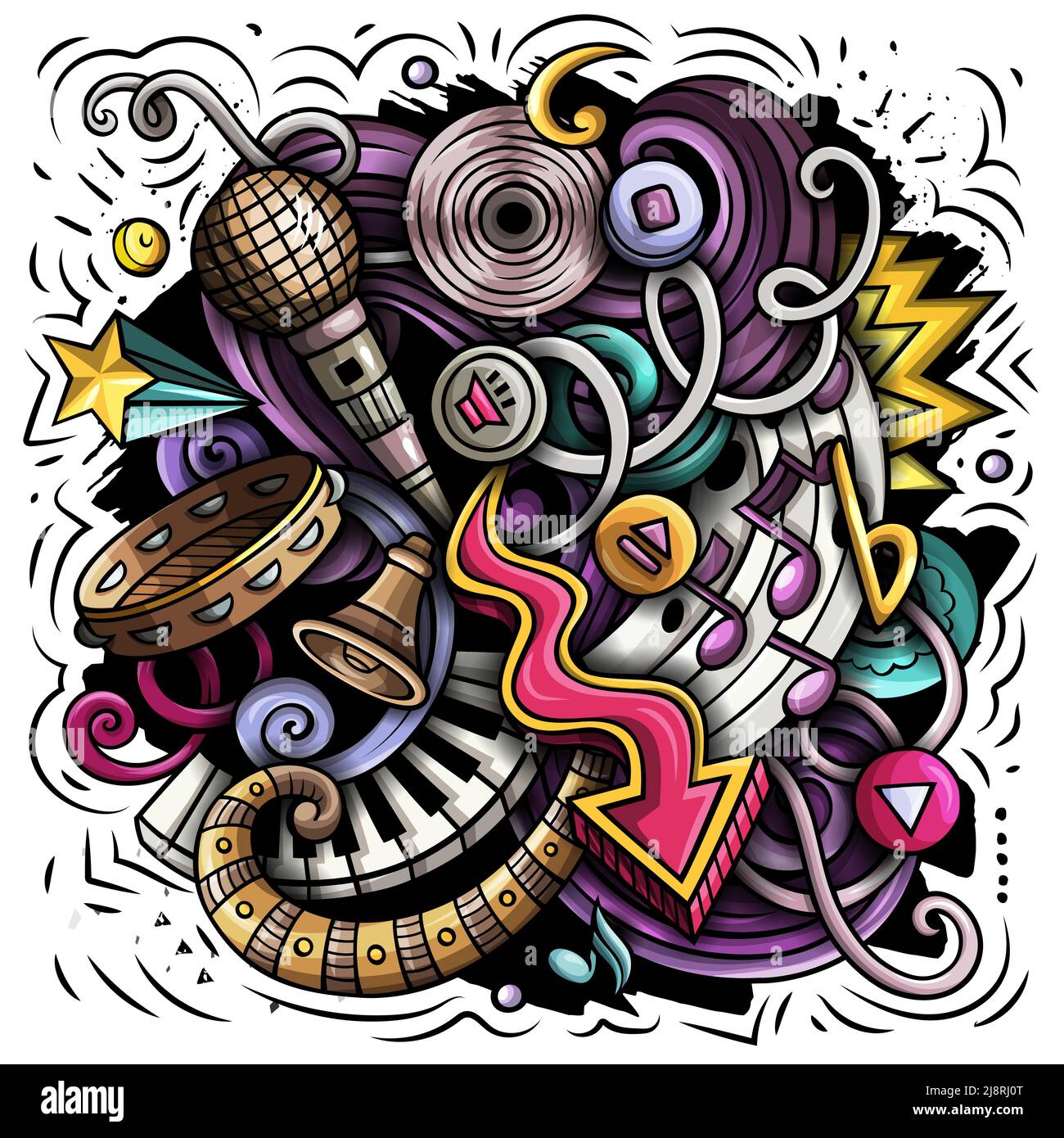 Music cartoon vector illustration Stock Vector Image & Art - Alamy