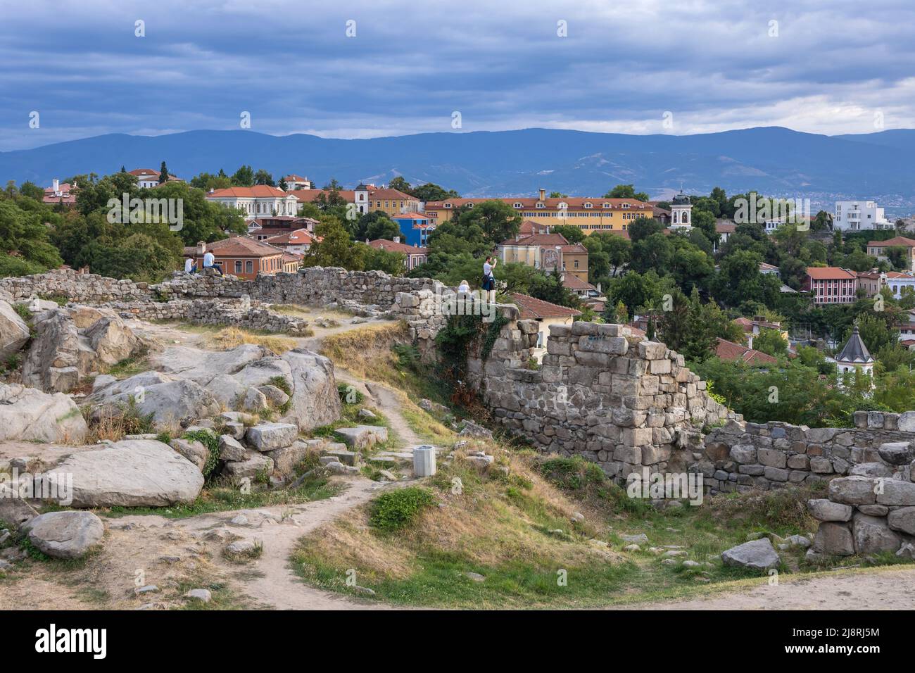 Ruins on top of Nebet Tepe hill in Plovdiv city, capital of Plovdiv ...