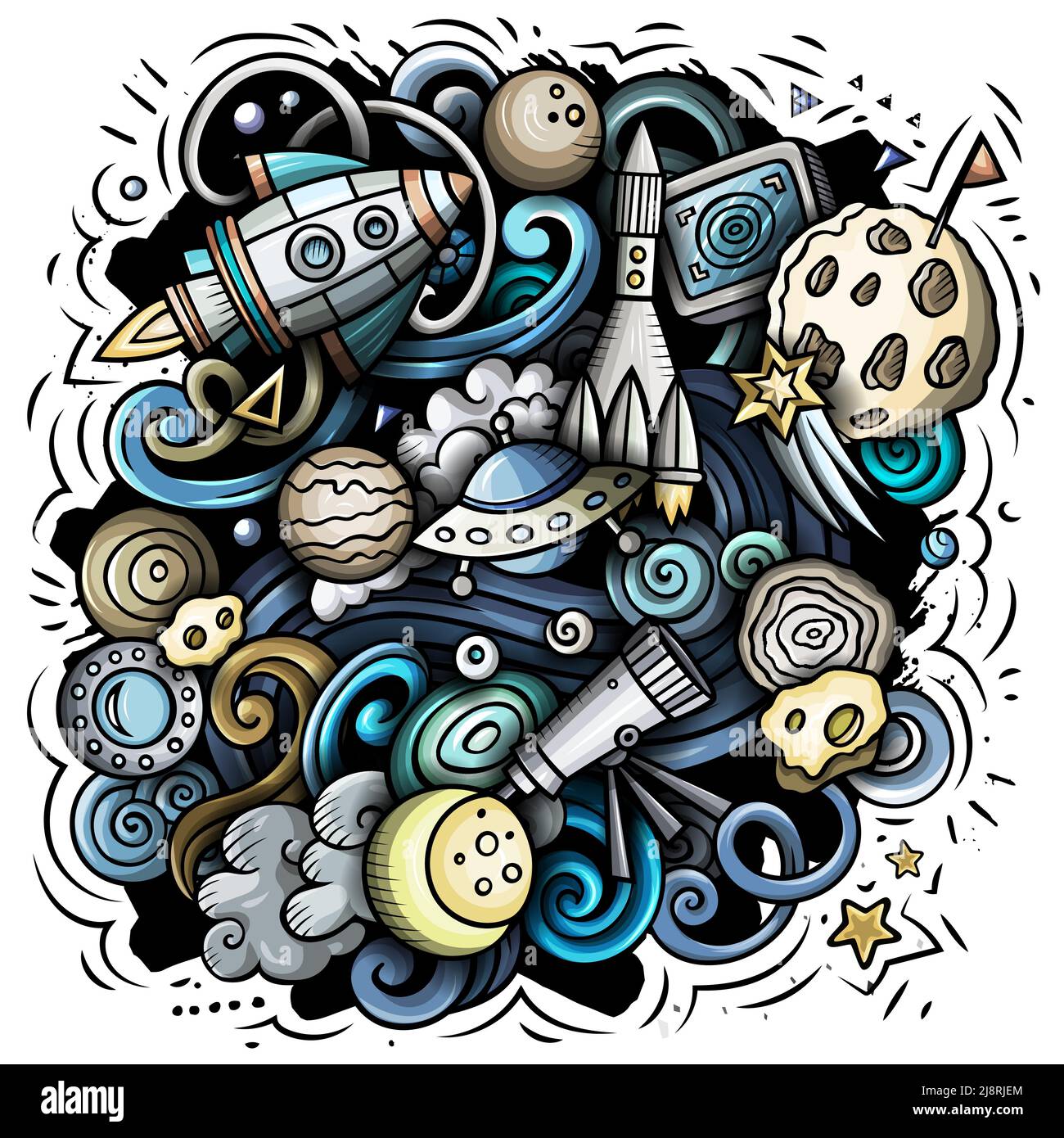 Space cartoon vector illustration Stock Vector Image & Art - Alamy