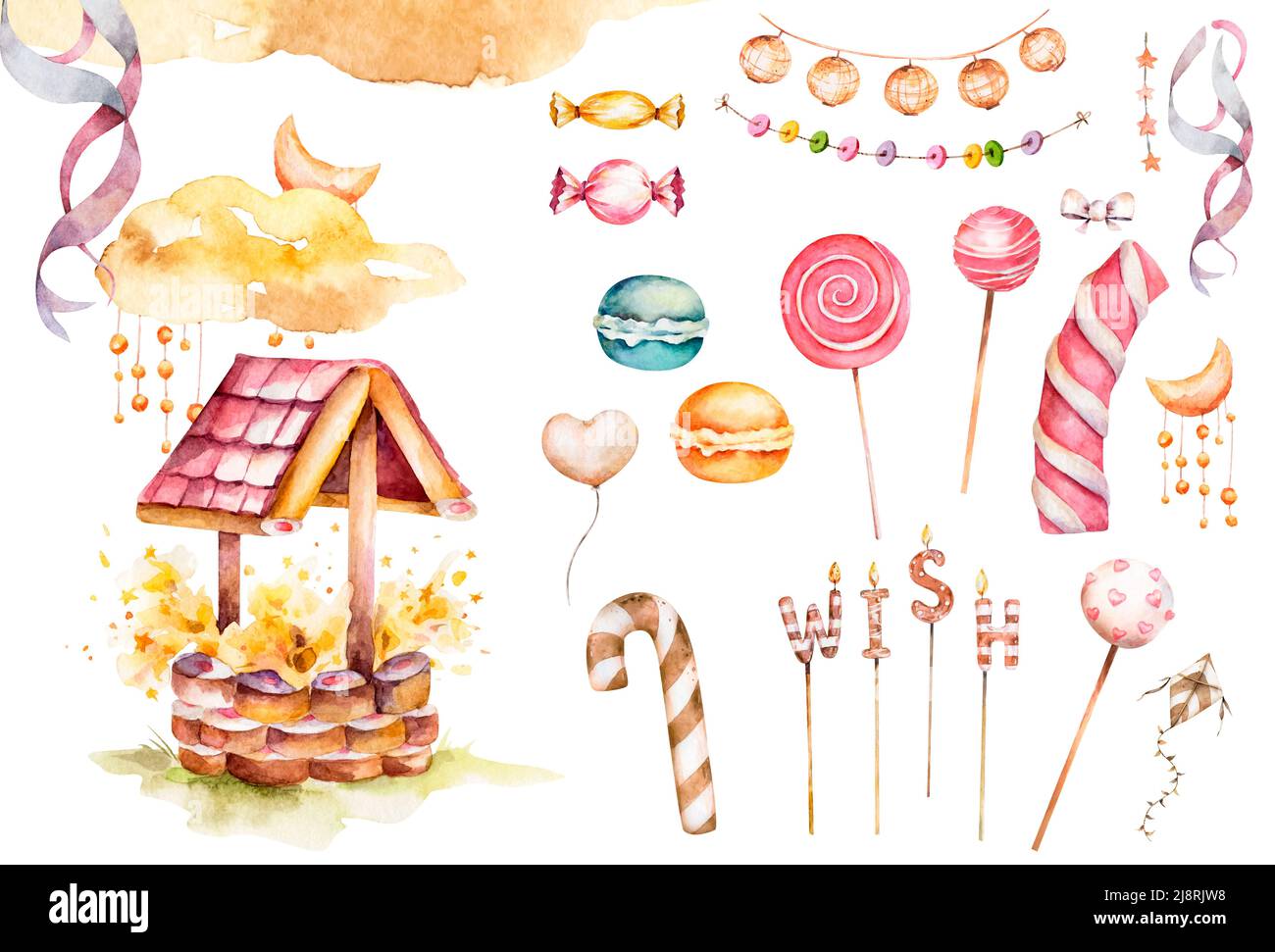Sweet land watercolor illustration isolated on white background ...