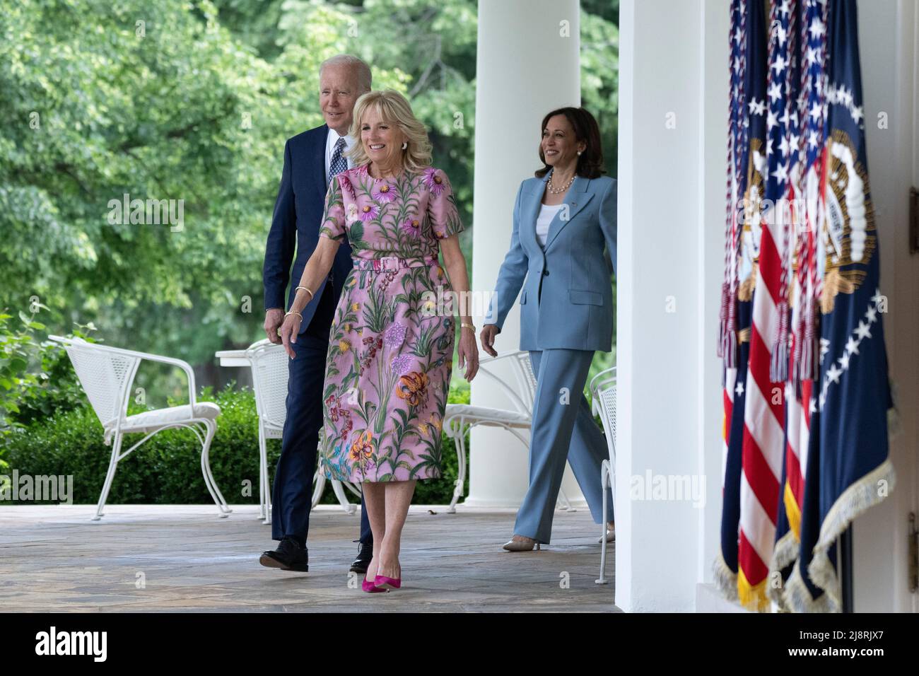 United States President Joe Biden and first lady Dr. Jill Biden walk to ...