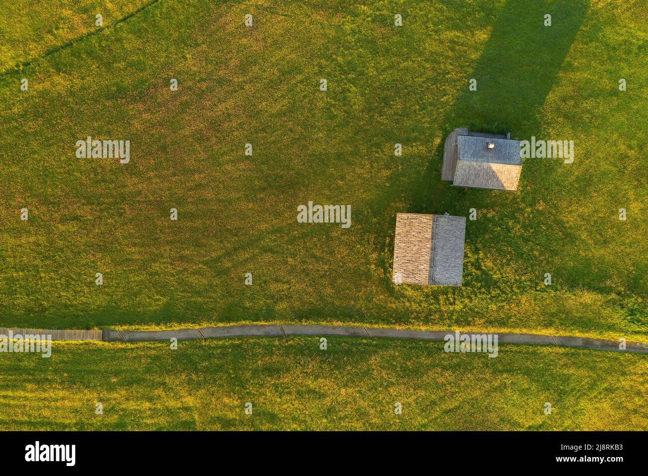 Aerial view of the grand landscape of the Dolomites mountains at ...
