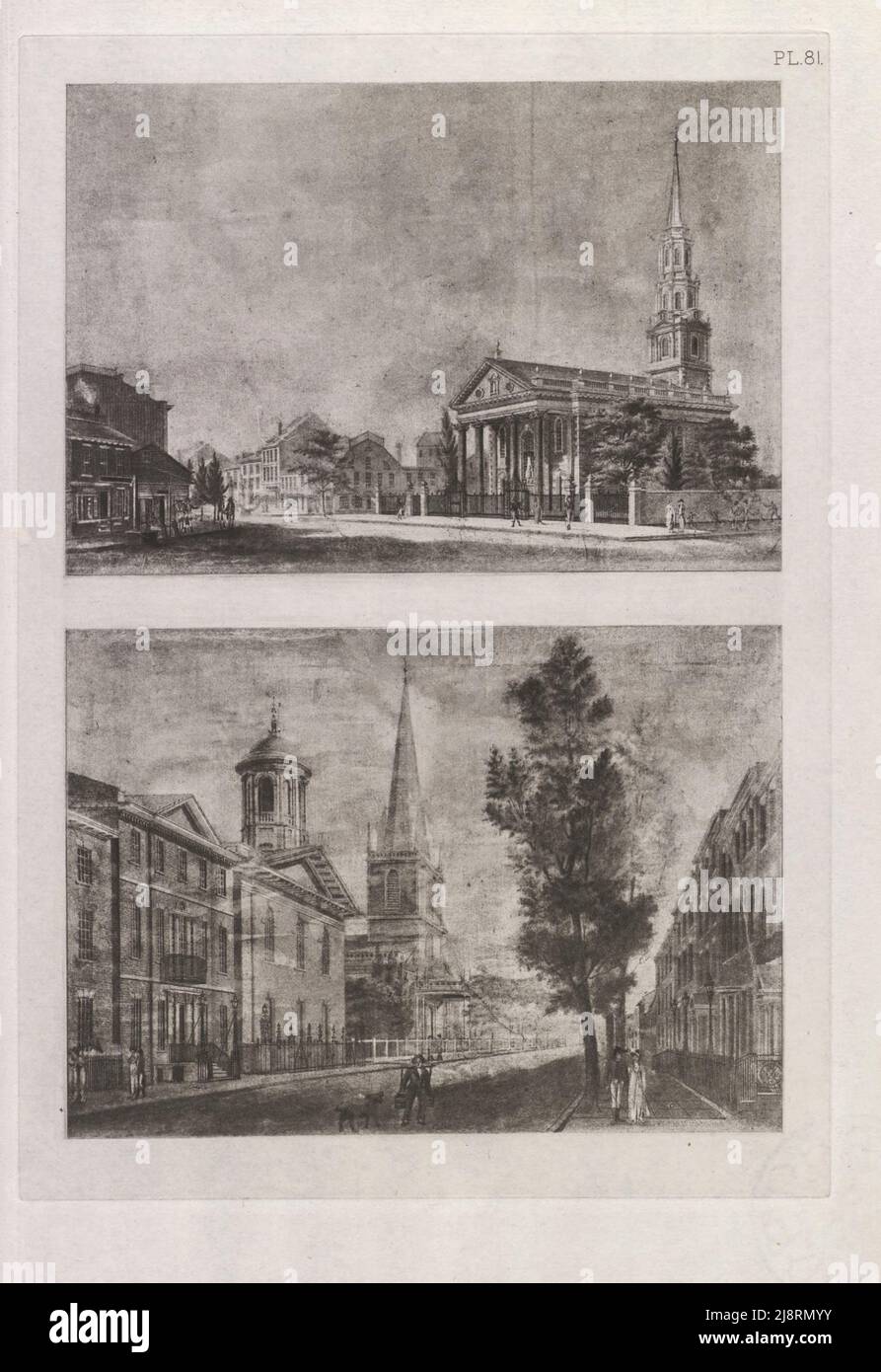 The Strickland View of Broadway and St. Paul’s Chapel 1809-13 (Top) The ...
