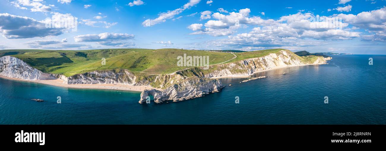 White Cliffs over Jurassic Coast and Durdle Door, Wareham, Dorset ...