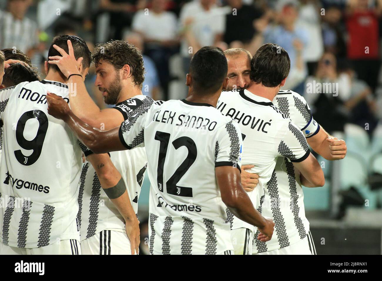 Juventus FC players celebrate after the goal during the italian soccer ...
