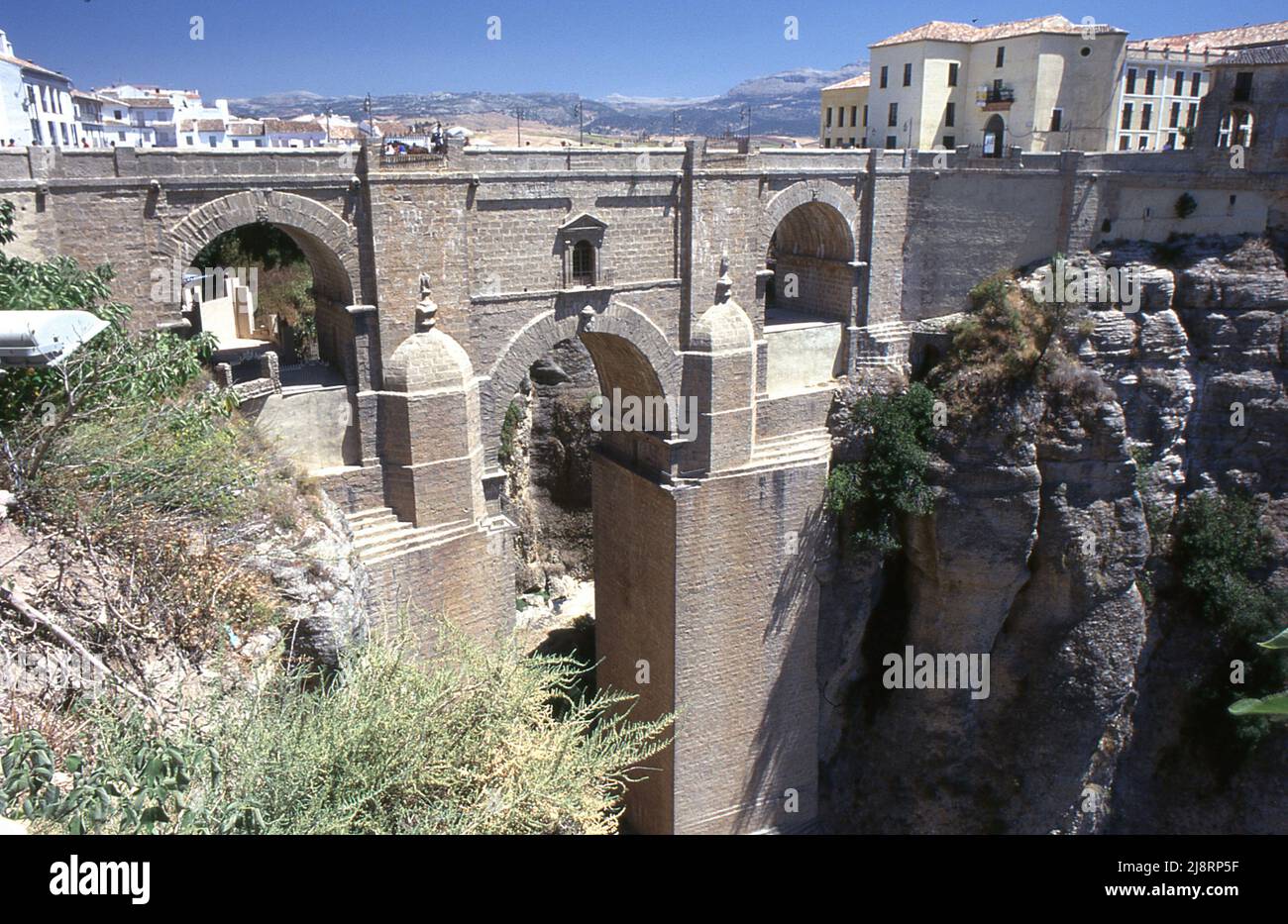 Building new bridge Ronda Spain Stock Photo - Alamy