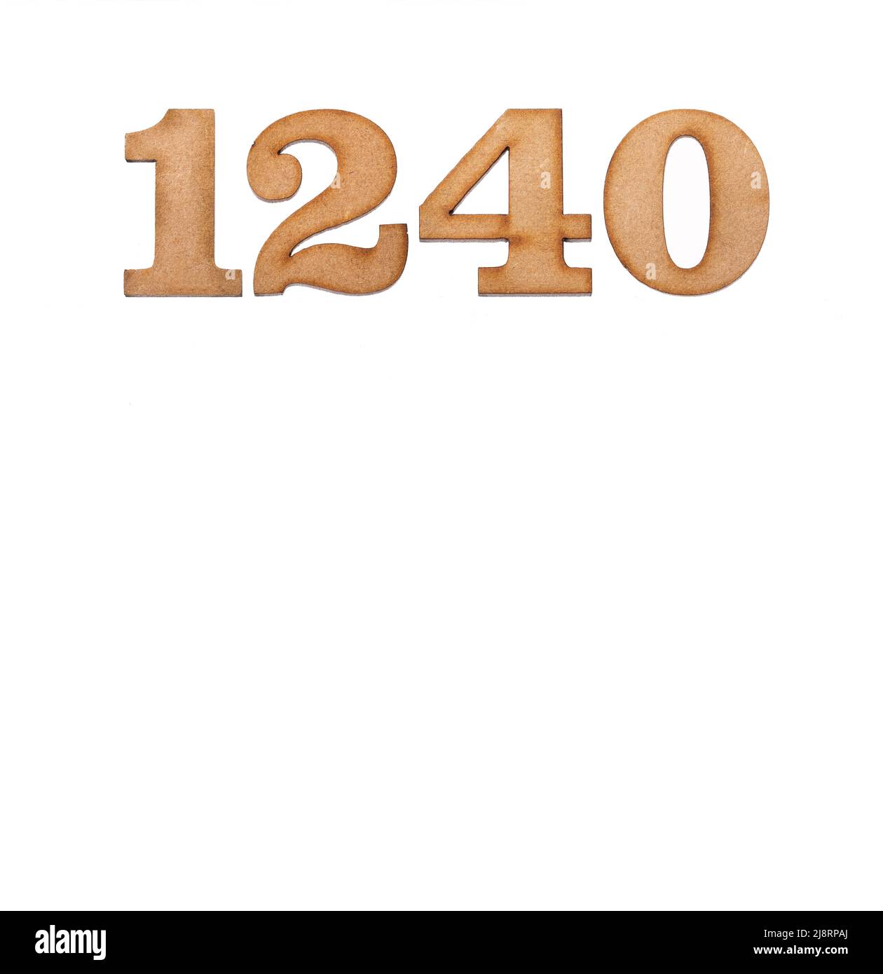 Number 1240 - Piece of wood isolated on white background Stock Photo ...